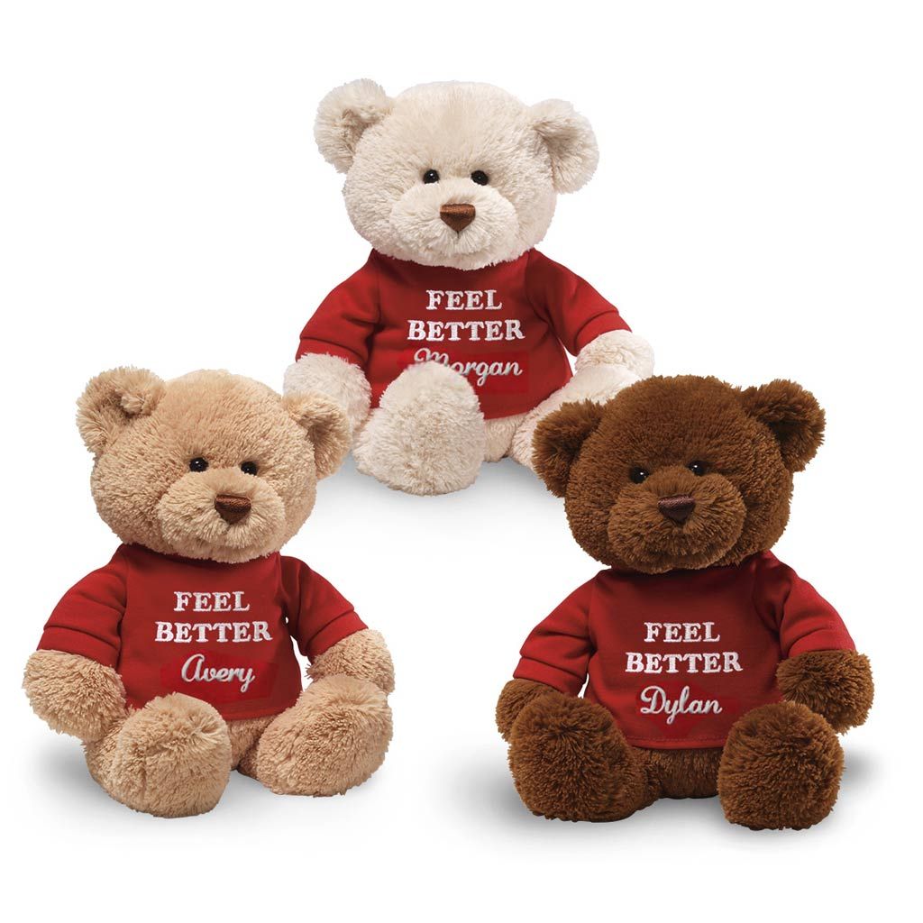 Personalized Feel Better Teddy Bear - 12" – Dibsies Personalization Station